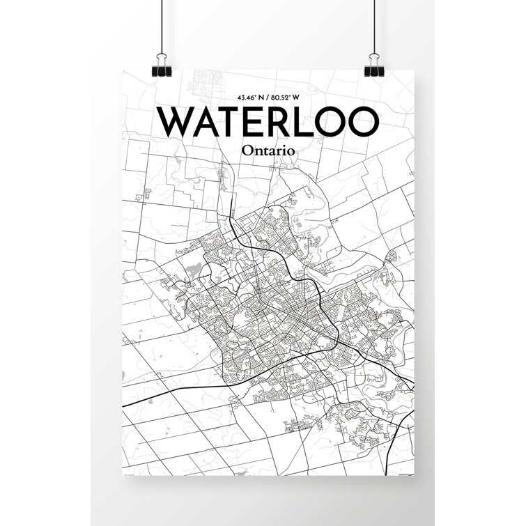 OurPoster.com Waterloo City Map On Paper Print - Wayfair Canada